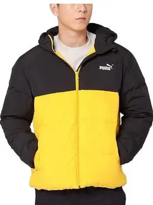 PUMA Logo Puffer Down Jacket - Yellow/black