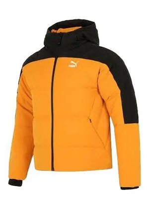 PUMA Colorblock Padded Down Jacket - Orange/black
