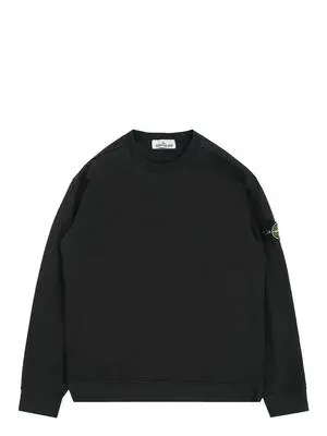 Stone Island Logo Patch Long Sleeve T-shirt - Black