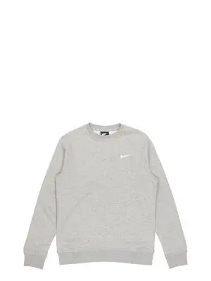 Nike Fleece Lined Embroidered Small Logo Classic Sports Sweatshirt - Grey