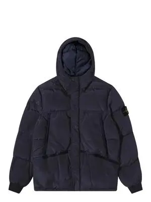 Stone Island Stone Island Nylon Badge Logo Hooded Down Jacket Navy