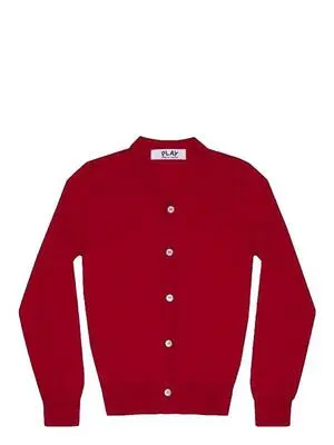 Play Comme Des Garcon Cardigan With Small Heart - Red