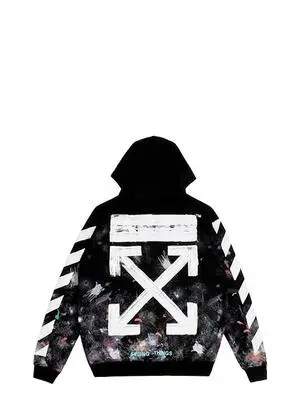 Off-White Graffiti Arrow Printing Full Zip Hoodie - Black