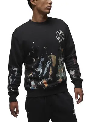 JORDAN Artist Series Jammie Holmes Fleece Crew-neck Sweatshirt - Black/multi-color