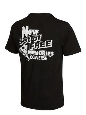 CONVERSE Back Printing Casual Round Neck Short Sleeve - Black