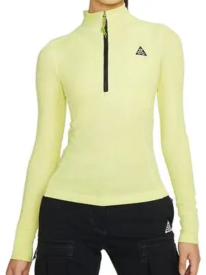 Nike Long Sleeve Base Layer Top - Green/yellow