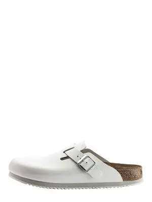 BIRKENSTOCK Birkenstock Boston Super Grip Leather Clogs White/caramel