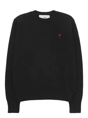 AMI Paris Small Heart Logo Wool Knit - Black