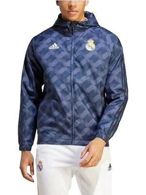 Adidas Real Madrid Dna 23/24 Windbreaker Jacket - Blue