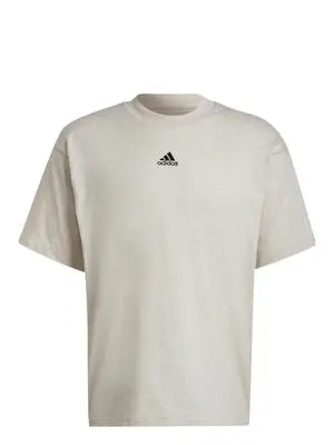Adidas Small Logo Printing Solid Color Round Neck Short Sleeve Gray T-shirt - Default Color