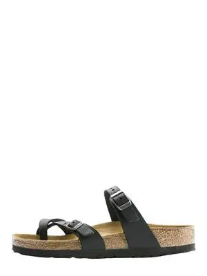 BIRKENSTOCK Mayari Natural Leather Oiled Sandals - Black