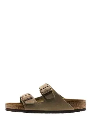 BIRKENSTOCK Arizona Soft Footbed Suede Leather Sandals - Beige