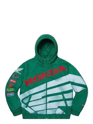 Supreme X Honda Fox Racing Puffy Zip Up Jacket - Green