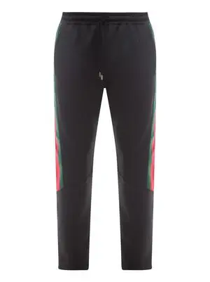 Gucci Neoprene Track Pants With Print - Black