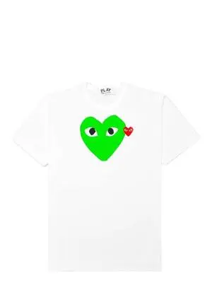 Play Comme Des Garcon Red Emblem Heart T-shirt - White/green