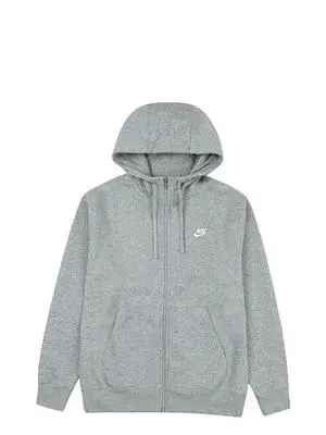 Nike Club Fleece Full-zip Hoodie - Grey