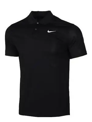 Nike Logo Quick Dry Breathable Sports Short Sleeve Polo Shirt - Black