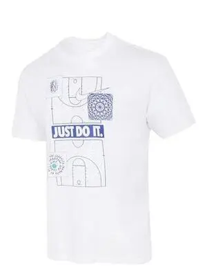 Nike Just Do It Basketball Sports Printing Short Sleeve - White