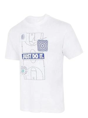 Nike Just Do It Basketball Sports Printing Short Sleeve - White