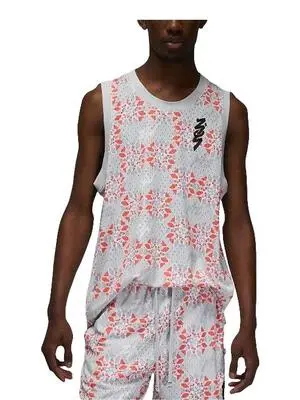 JORDAN Zion Mesh Print Tank 'silver - Silver/red
