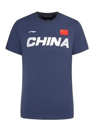 LI-NING Lifestyle Sportswear Premium Tee 'blue White - Blue/white