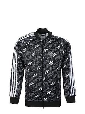 Adidas Originals Monogram Print Track Jacket - Black