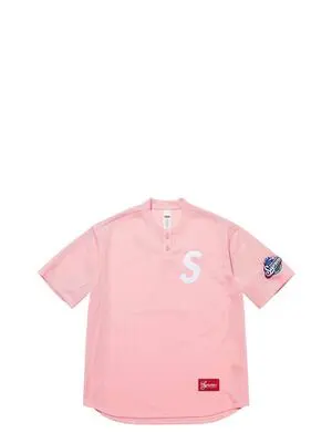 Supreme Logo Baseball Henley - Pink