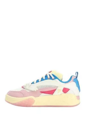 FILA FUSION Lifestyle Basketball Heritage Sneakers - White/pink/blue