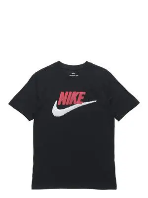 Nike Logo Printing Round Neck Short Sleeve Obsidian Color - Black