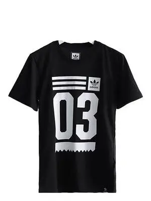 Adidas Originals Numeric Printing Round Neck Short Sleeve - Black
