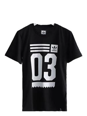 Adidas Originals Numeric Printing Round Neck Short Sleeve - Black