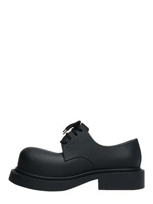 Balenciaga Steroid Derby Lace Up Leather Shoes - Black