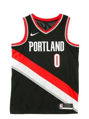 Nike Portland Blazers Lillard 0 Fan Edition Basketball Jersey - Black