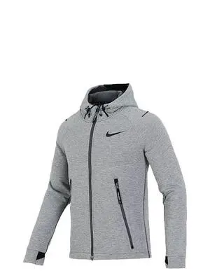 Nike Therma-fit Full-zip Knit Training Hoodie - Grey