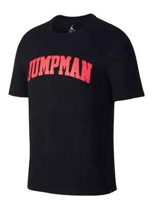 Nike Nike Jordan Letter Printed Casual Short Sleeve T-shirt 'black Red' Black/red