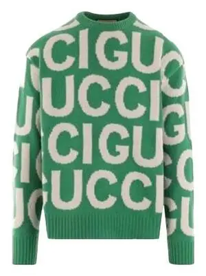 Gucci Wool Sweater With Intarsia - Green