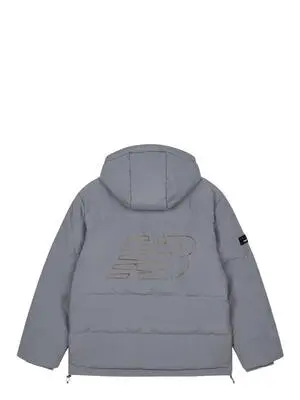 NEW BALANCE Down Jacket With Logo Detail - Light Grey