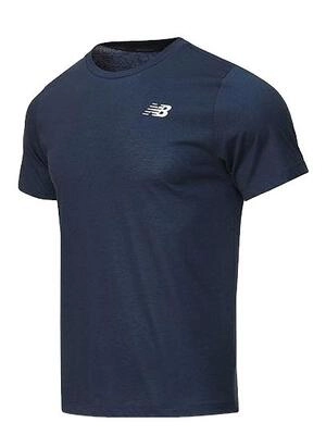NEW BALANCE Impact Run Short Sleeve T-shirt Asia Sizing - Blue