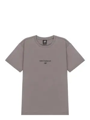 NEW BALANCE New Balance Logo Fleece T-shirt Asia Sizing 'taupe' Taupe