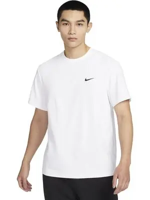 Nike Dri-fit Uv Hyverse Short Sleeve Fitness Top - White