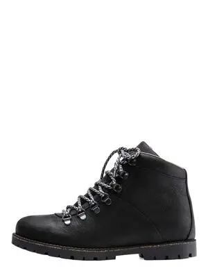 BIRKENSTOCK Jackson Nubuck Leather Lace-up Boots - Black
