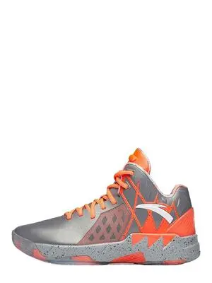 ANTA All Star" High Top Basketball Sneakers - Grey/orange/silver