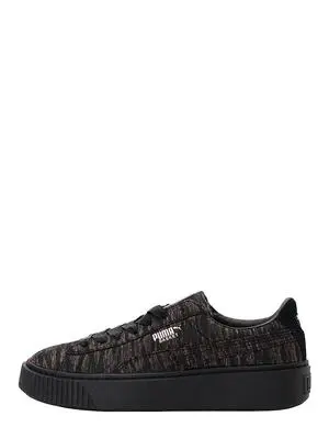 PUMA Basket Platform Velvet Rope Sneaker - Black