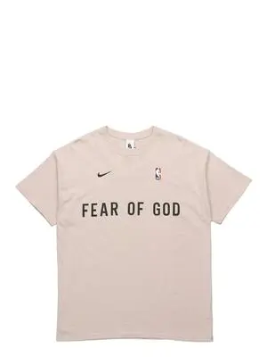 Nike X Fear Of God X Nba Crossover Alphabet Printing Round Neck Short Sleeve - Oatmeal