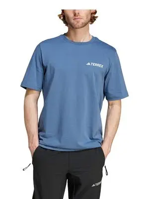 Adidas Back Graphic T-shirt Asia Sizing - Blue