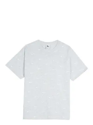 Nike Men's Nike Nrg Swoosh Logo Tee Full Print Logo Embroidered Short Sleeve Gray T-shirt Grey