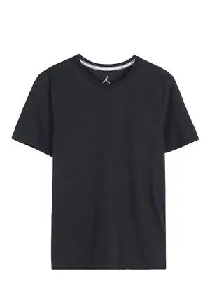 Nike Jordan Dri-fit Solid Color Quick Dry Round Neck Casual Short Sleeve Black T-shirt - Default Color
