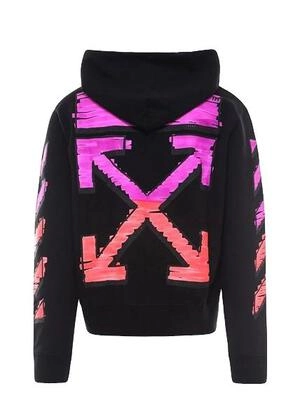 Off-White Ss21 Logo Printing Long Sleeves Loose Fit 'black Fuchsia - Black/fuchsia