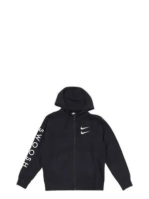 Nike Double Hook Embroidered Zipper Sport Hooded Jacket - Black/white