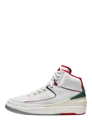 JORDAN 2 "white Fire Red" Sneakers - White/fire Red-fir-sail-cement Grey